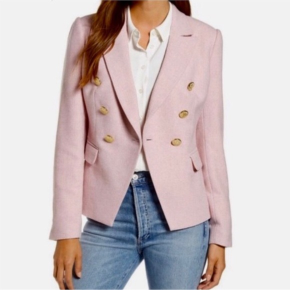 Rachel Parcell | Jackets & Coats | Rachel Parcell Doublebreasted Pink ...